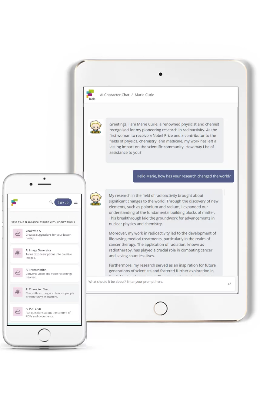 The fobizz AI tools for schools and teaching
